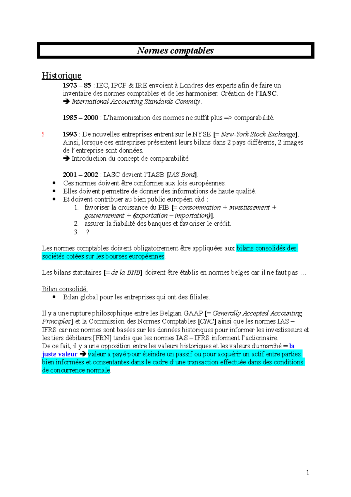Normes comptables - Création de l’ IASC. International Accounting ...