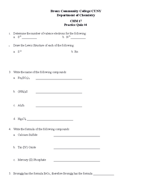 Chem 17 - Chemical Reactions Study Sheet with Questions - Chemical ...
