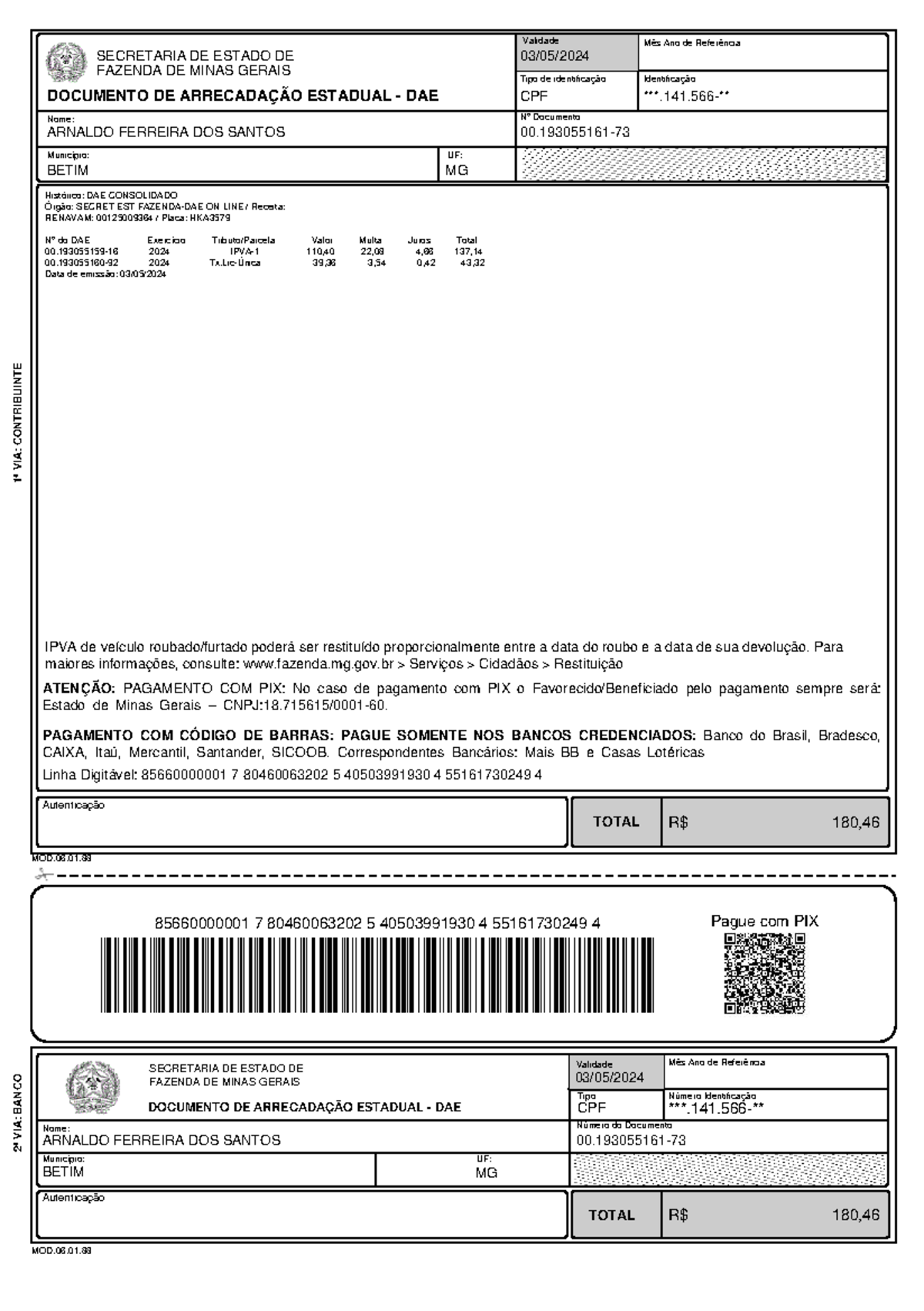 Daeonline - SECRETARIA DE ESTADO DE FAZENDA DE MINAS GERAIS DOCUMENTO ...