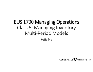 EOQ and Safety Stock Practice Problems Solutions - BUS 2700 Managing ...