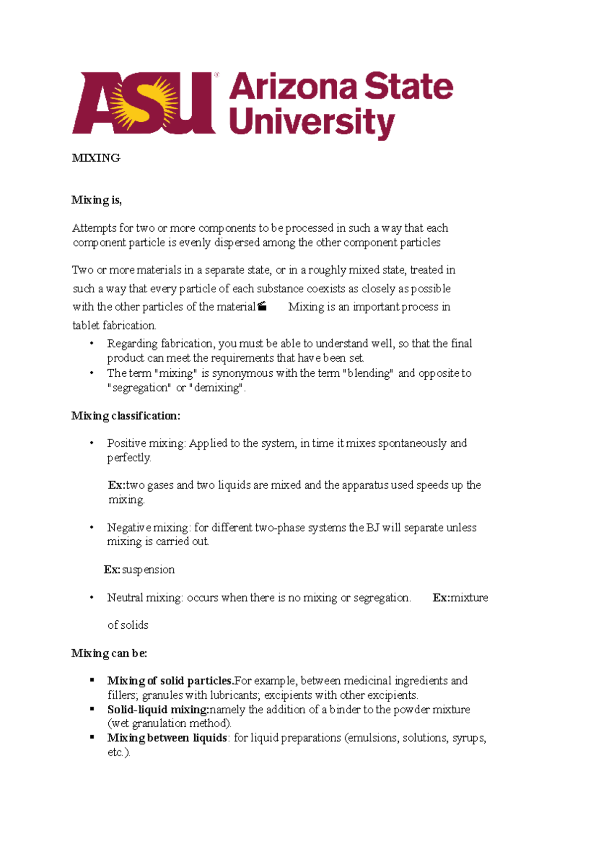 Biology Mixing - MIXING Mixing is, Attempts for two or more components ...