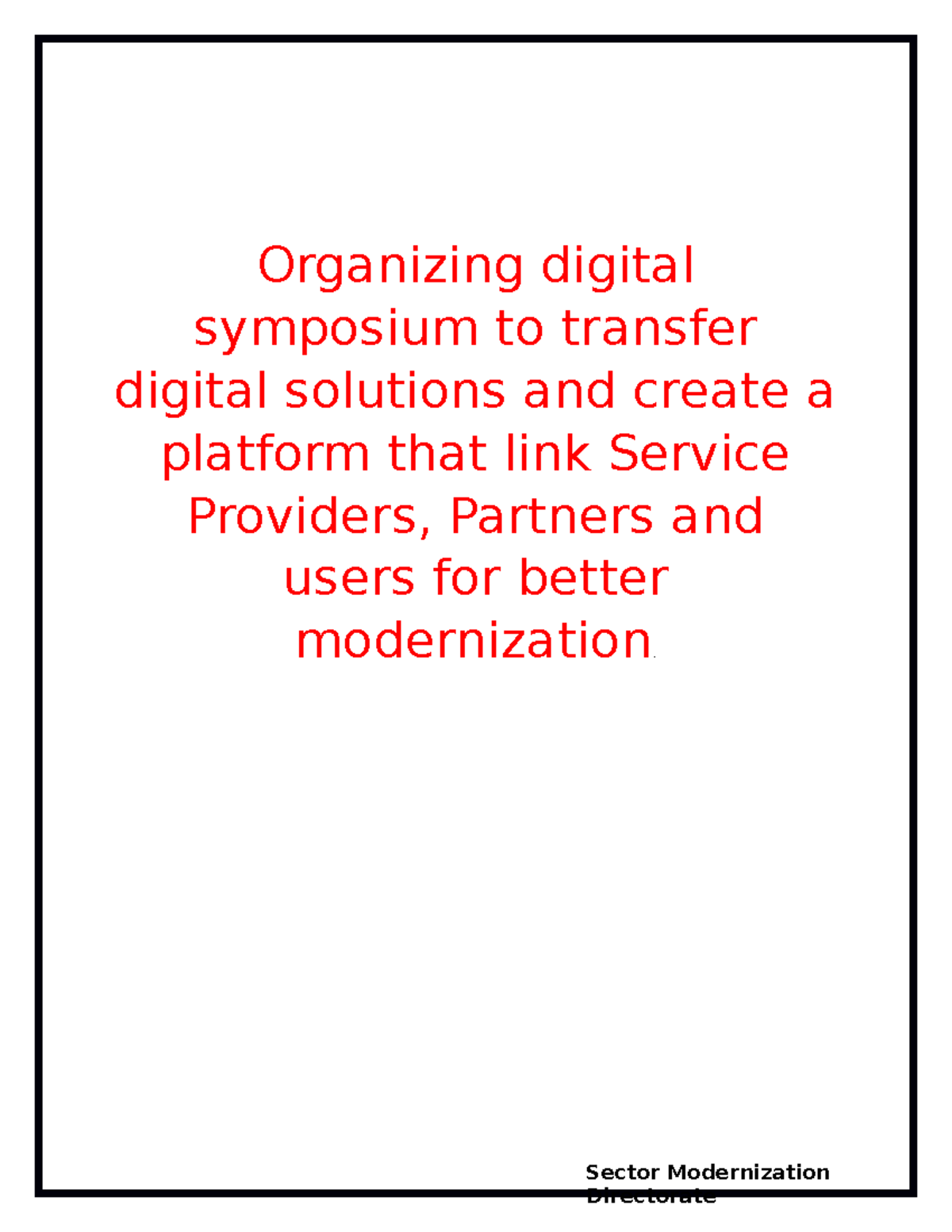 2D. Digital Solution project Proposal - Organizing digital symposium to ...