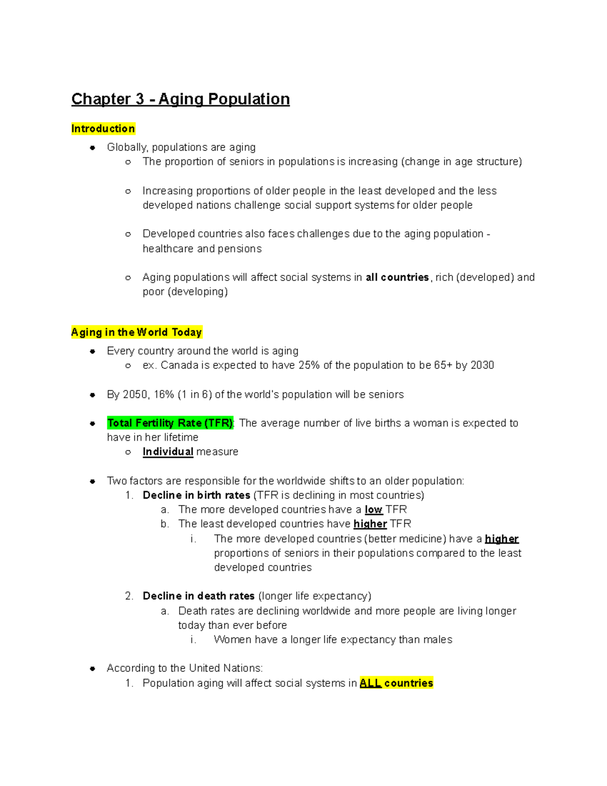 Week 2 - Aging Population - Chapter 3 - Aging Population Introduction ...