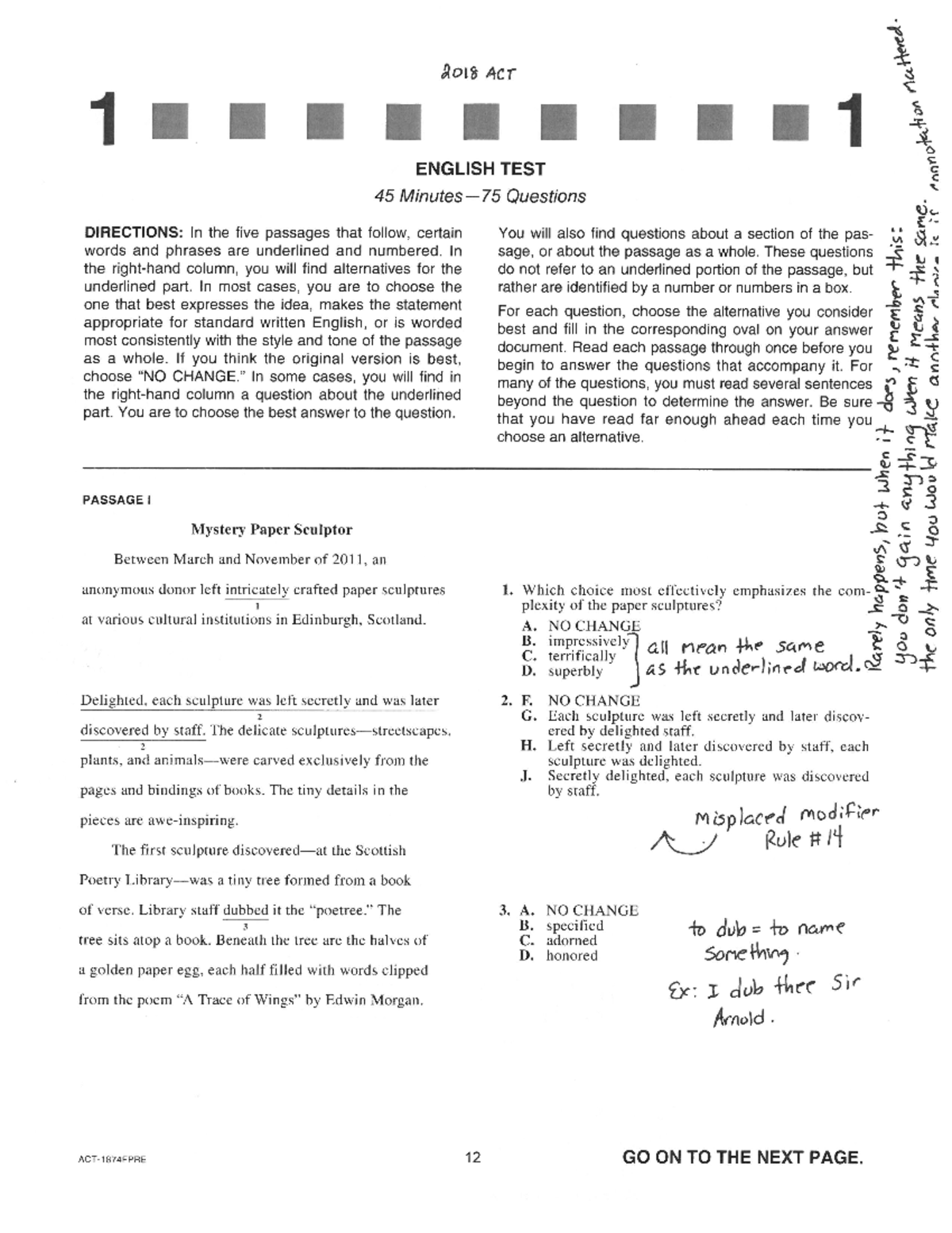 - 3 ACT English Test 3 - Studocu