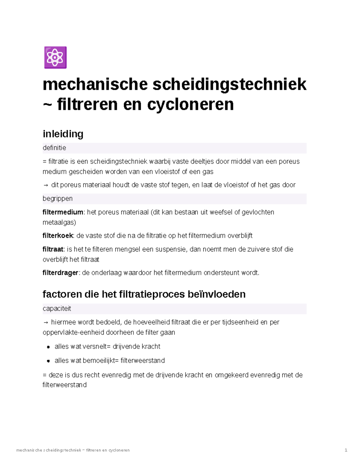 Mechanische scheidingstechniek ~ filtreren en cycl ...