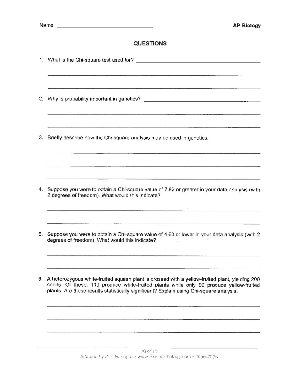 Chi Square Coin Flip Student Data Sheet - Studocu