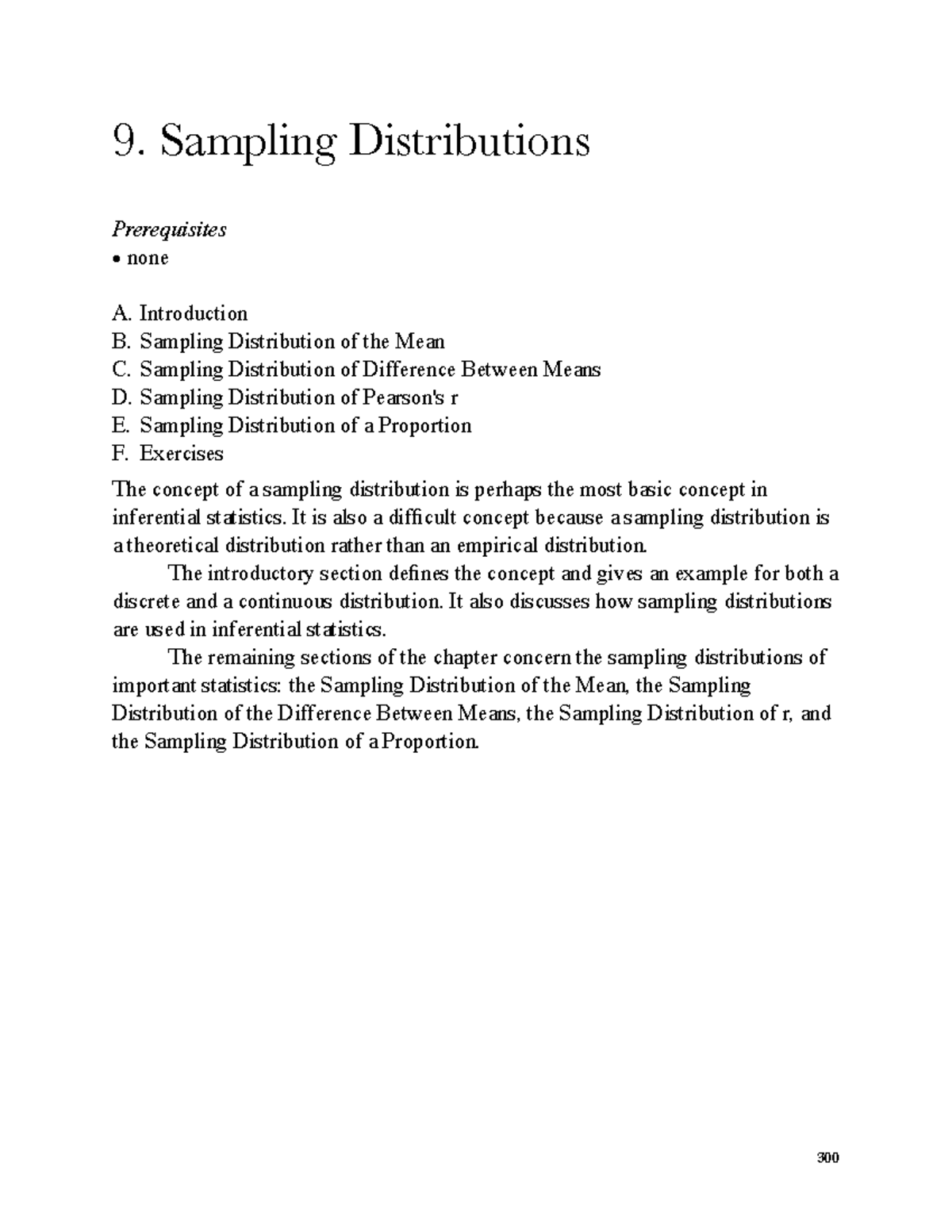 Sampling distributions - 9. Sampling Distributions Prerequisites • none ...