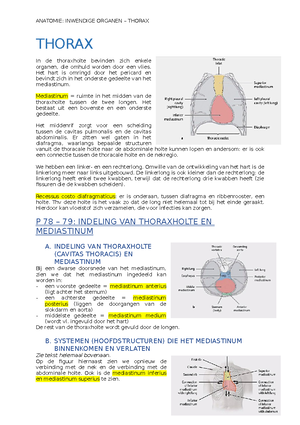 Anatomie samenvatting (H5-6) - H5: Het hart Ligging van het hart in de ...