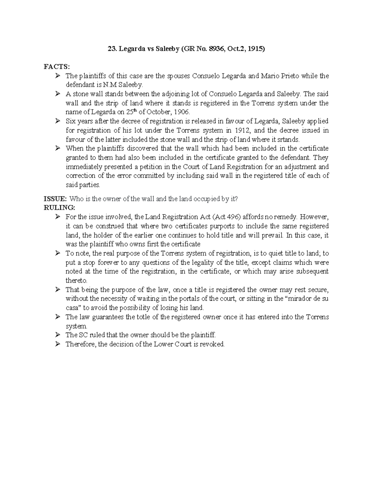 23. Legarda vs. Saleeby - Legarda vs Saleeby (GR No. 8936, Oct, 1915 ...