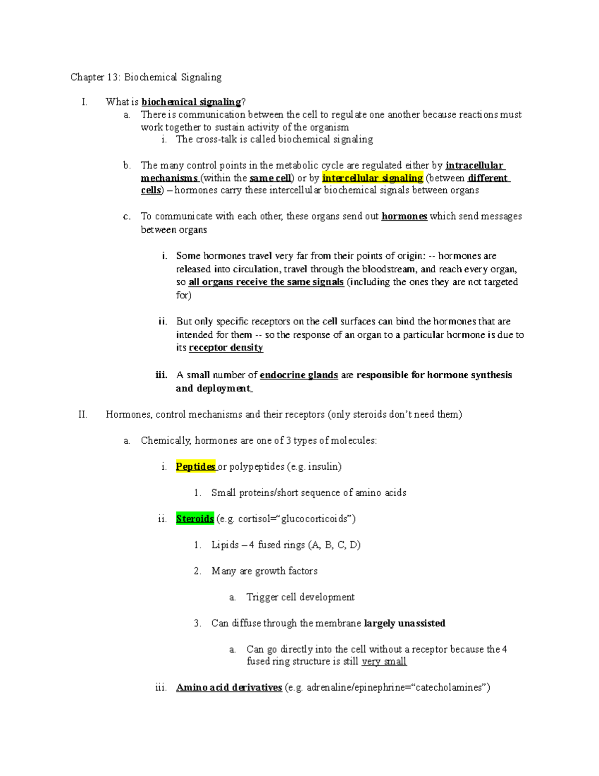 2020 Biochemistry lecture notes lecture 14 - Chapter 13: Biochemical ...