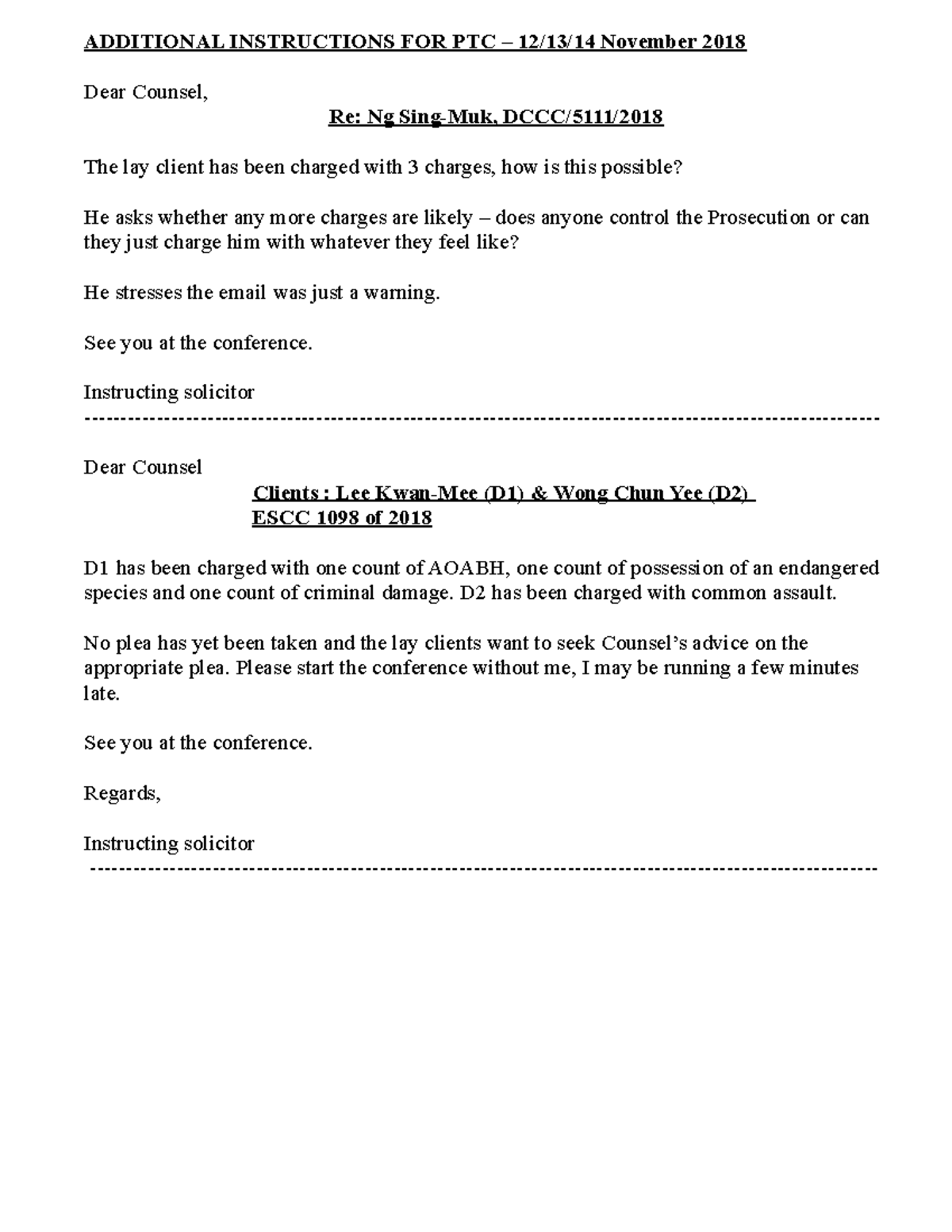 Additional Instructions 11 - ADDITIONAL INSTRUCTIONS FOR PTC – 12/13/14 ...
