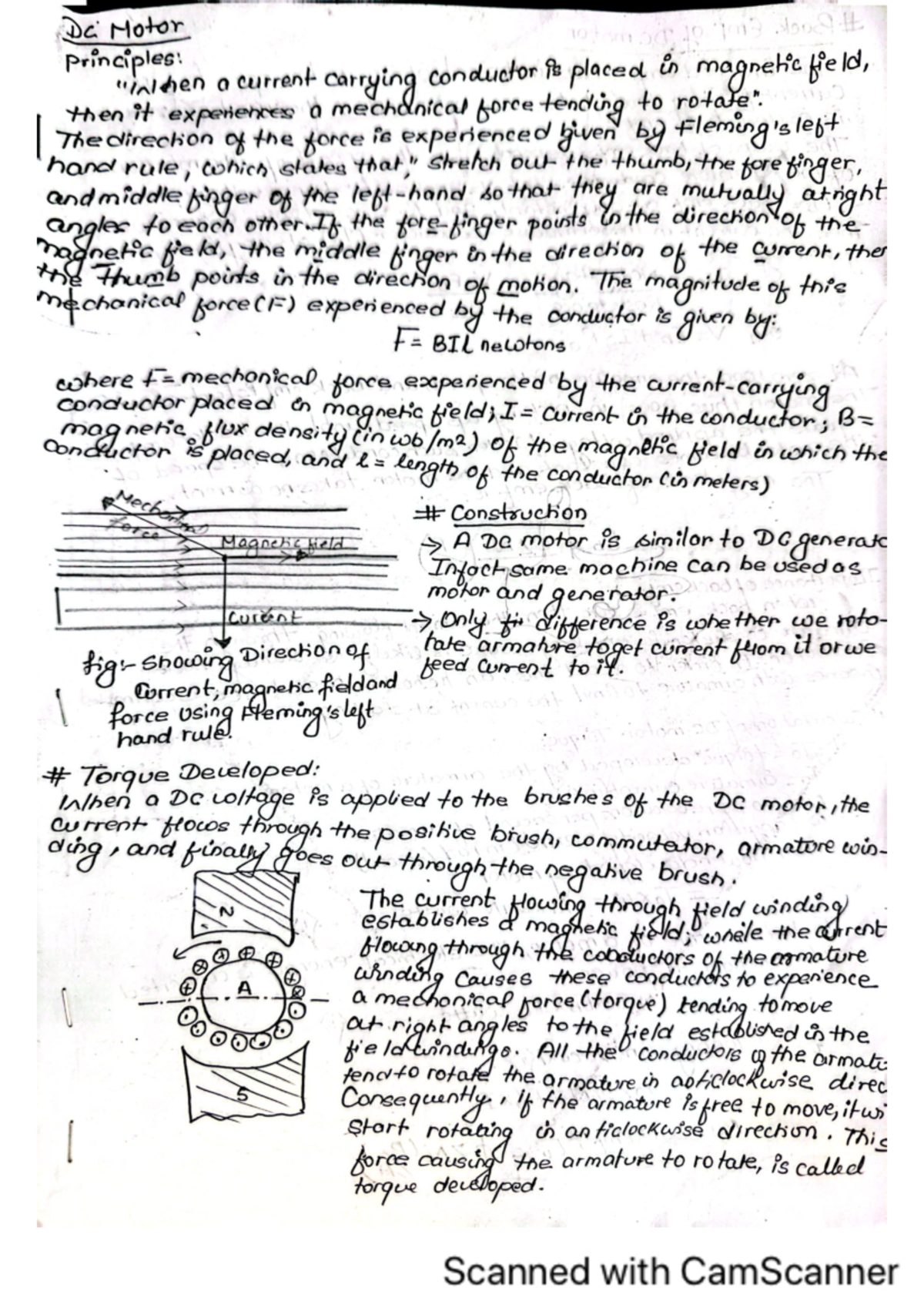 Dc motor notes - Basic Electrical Engineering - Studocu