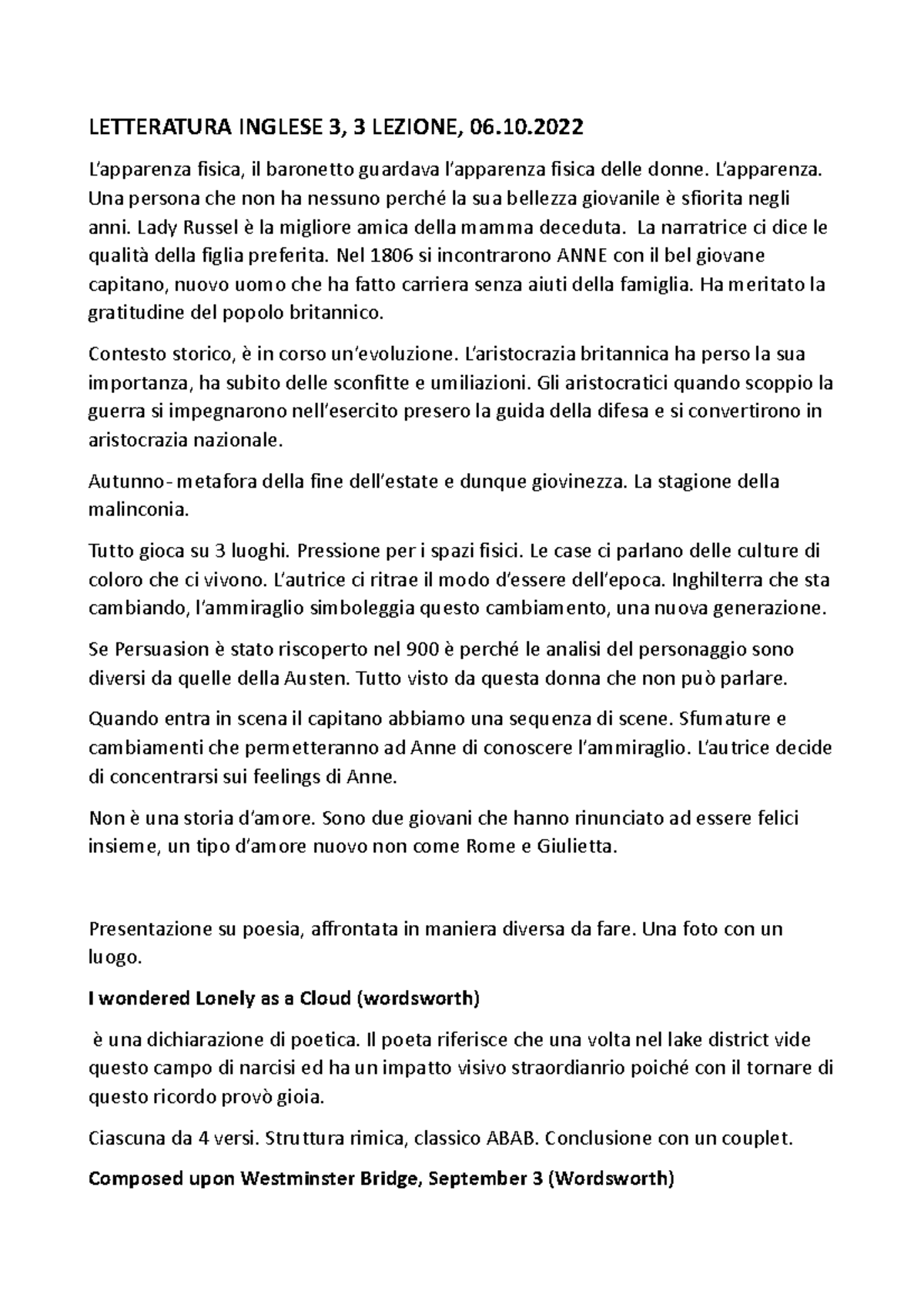 Letteratura Inglese 3 - 06 - LETTERATURA INGLESE 3, 3 LEZIONE, 06. L’apparenza fisica, il ...