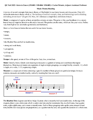 Spanish Dance Reading Fall 2022 - QC Fall 2022 • Intro to Dance (150 ...