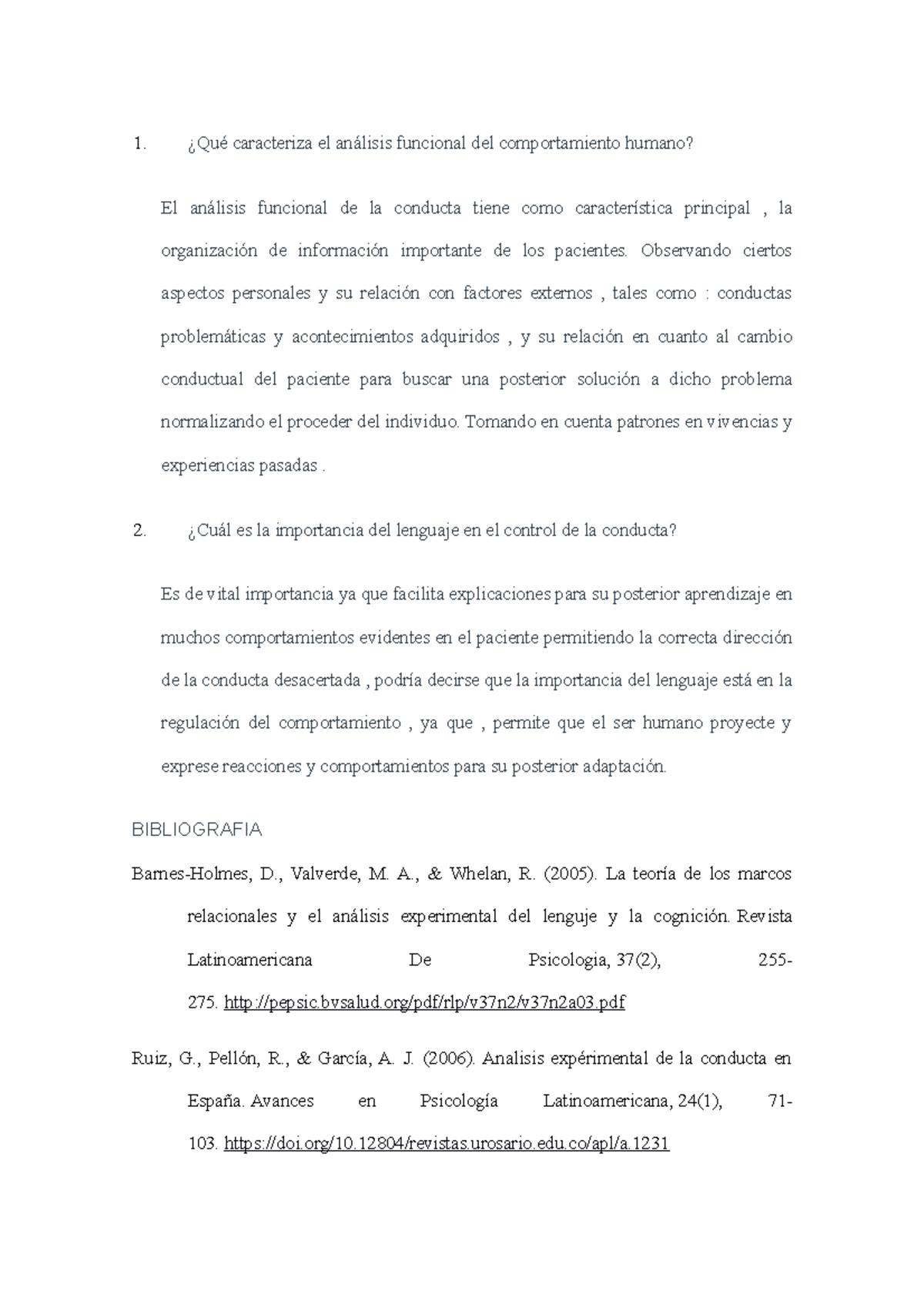 Foro control de conducta - ¿Qué caracteriza el análisis funcional del ...