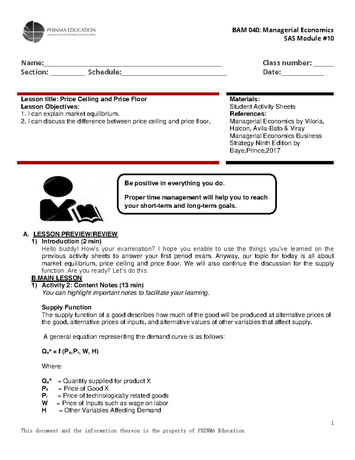 BAM 040 SAS#10 - BAM 040- Managerial accounting sas#10 - SAS Module # - Studocu