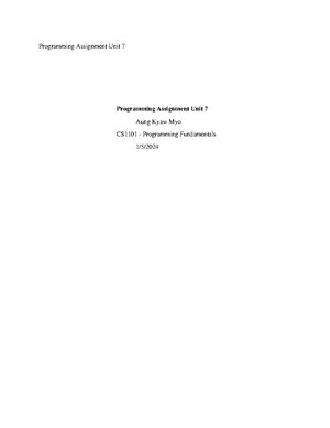 Unit-7 assignment - CS 1104 – Computer Systems Assignment Unit ...