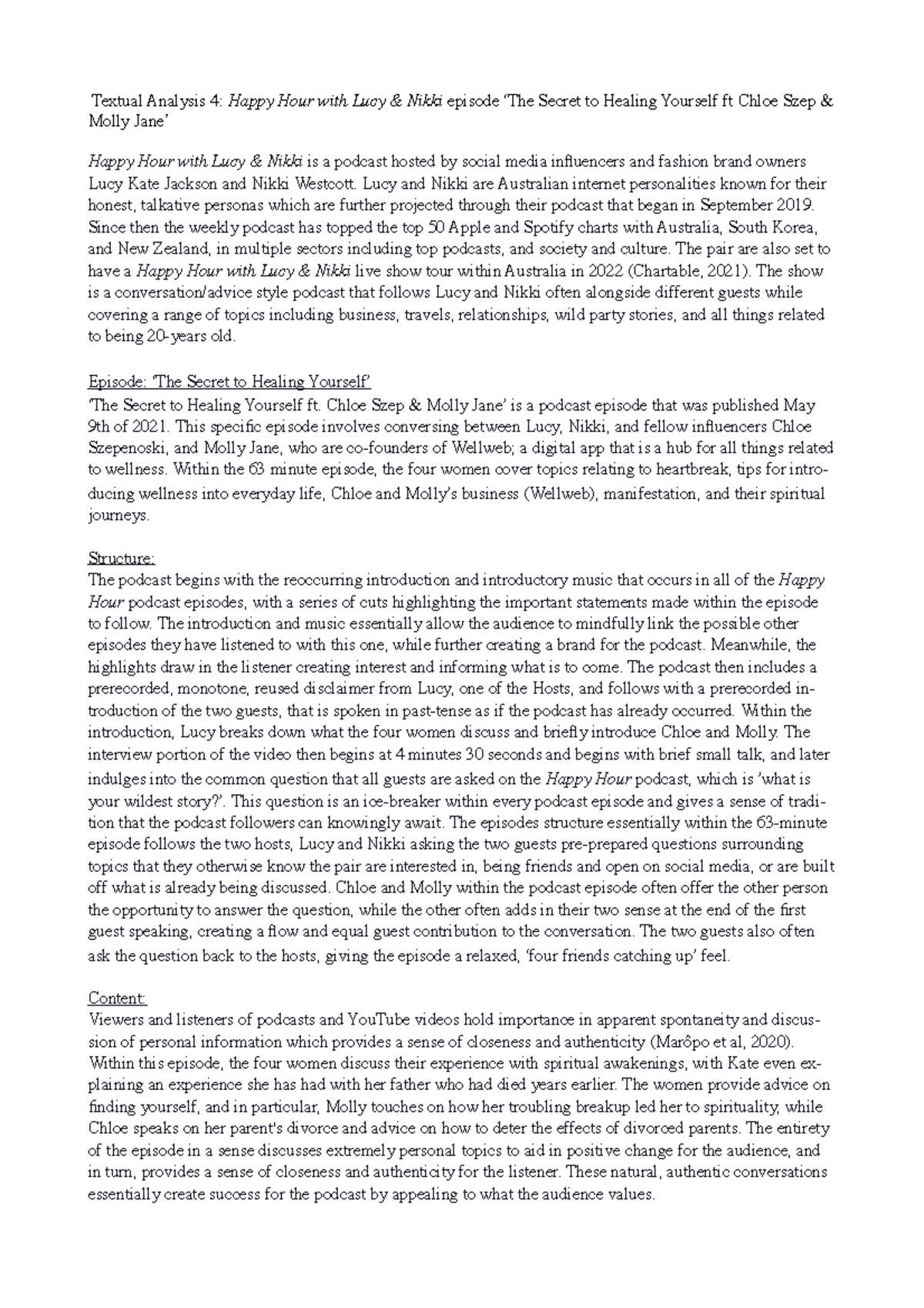 Textual Analysis - Podcast - Podcasting - UCNZ - Studocu