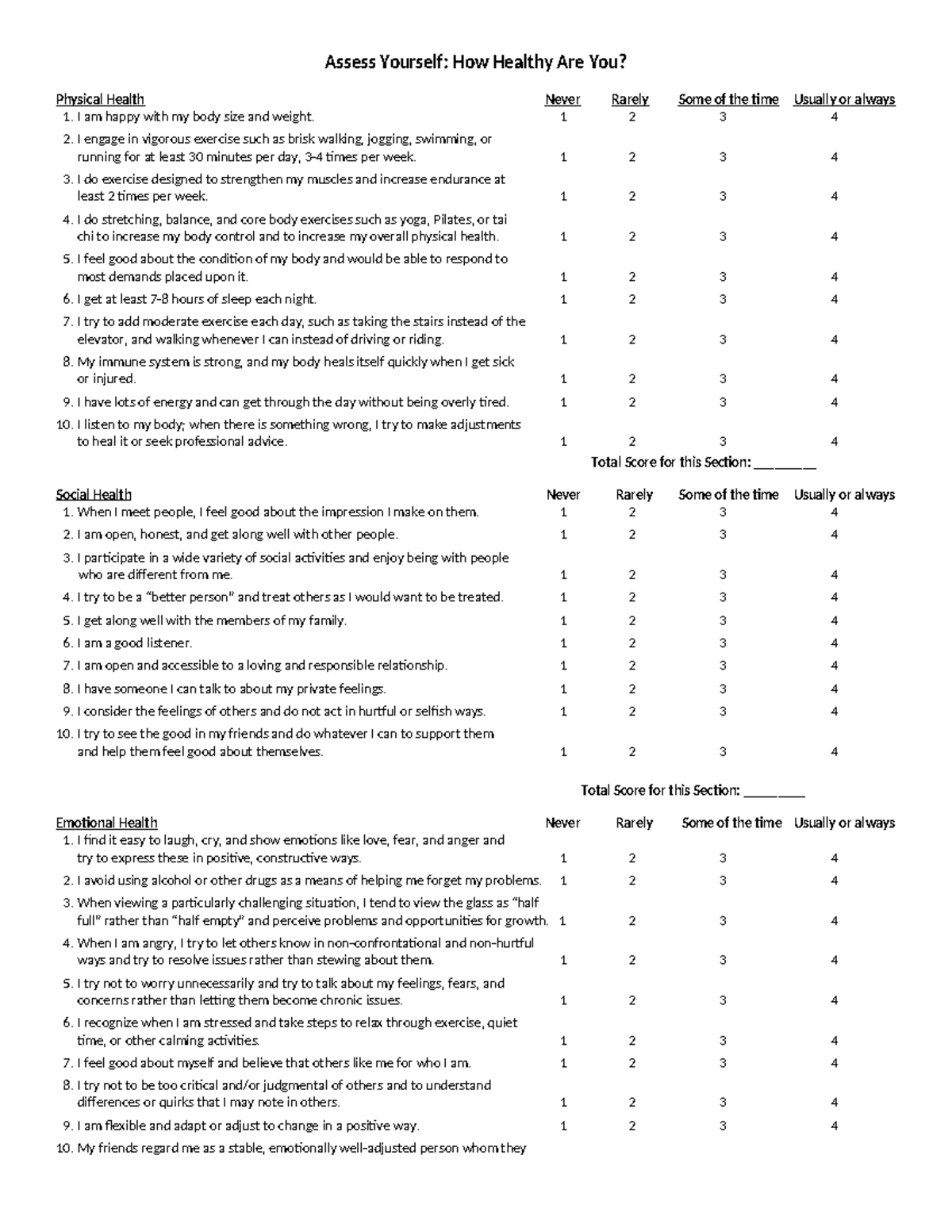 Assess+Yourself - Tagged - Assess Yourself: How Healthy Are You ...