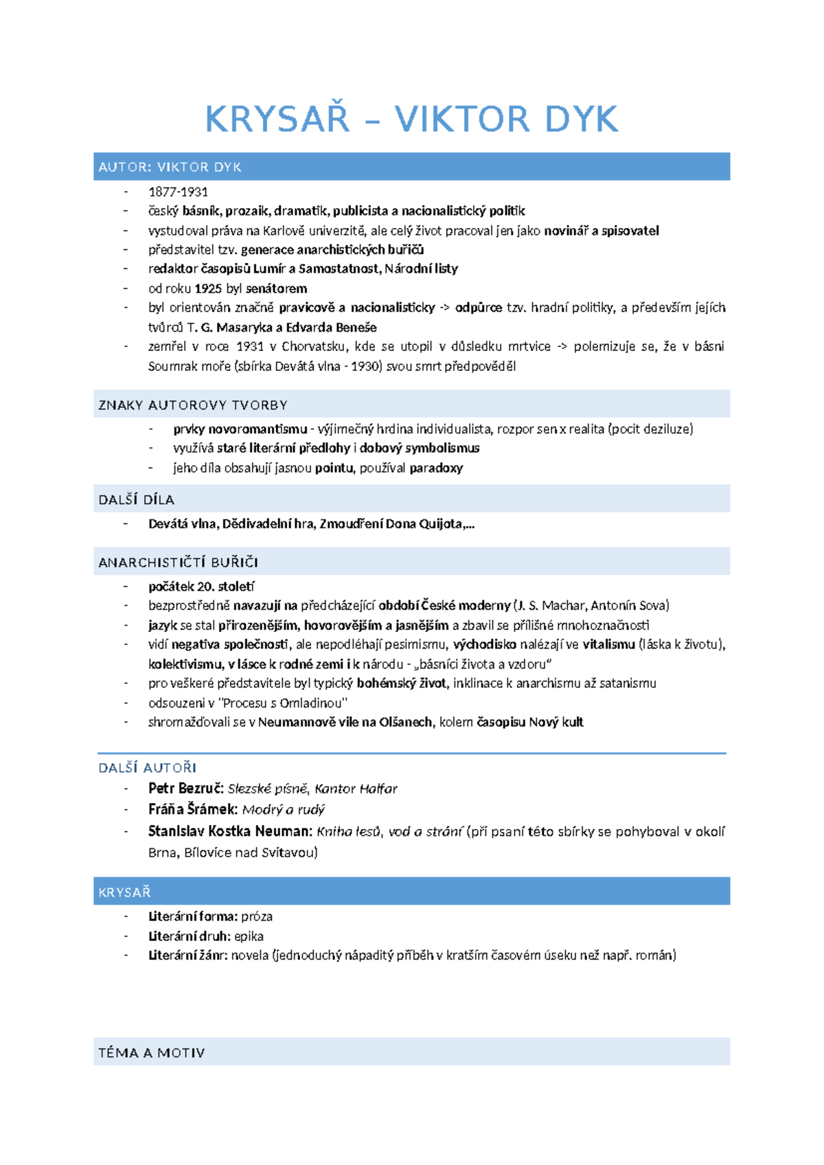 Krysař- Viktor Dyk - KRYSAŘ – VIKTOR DYK AUTOR: VIKTOR DYK - 1877 ...