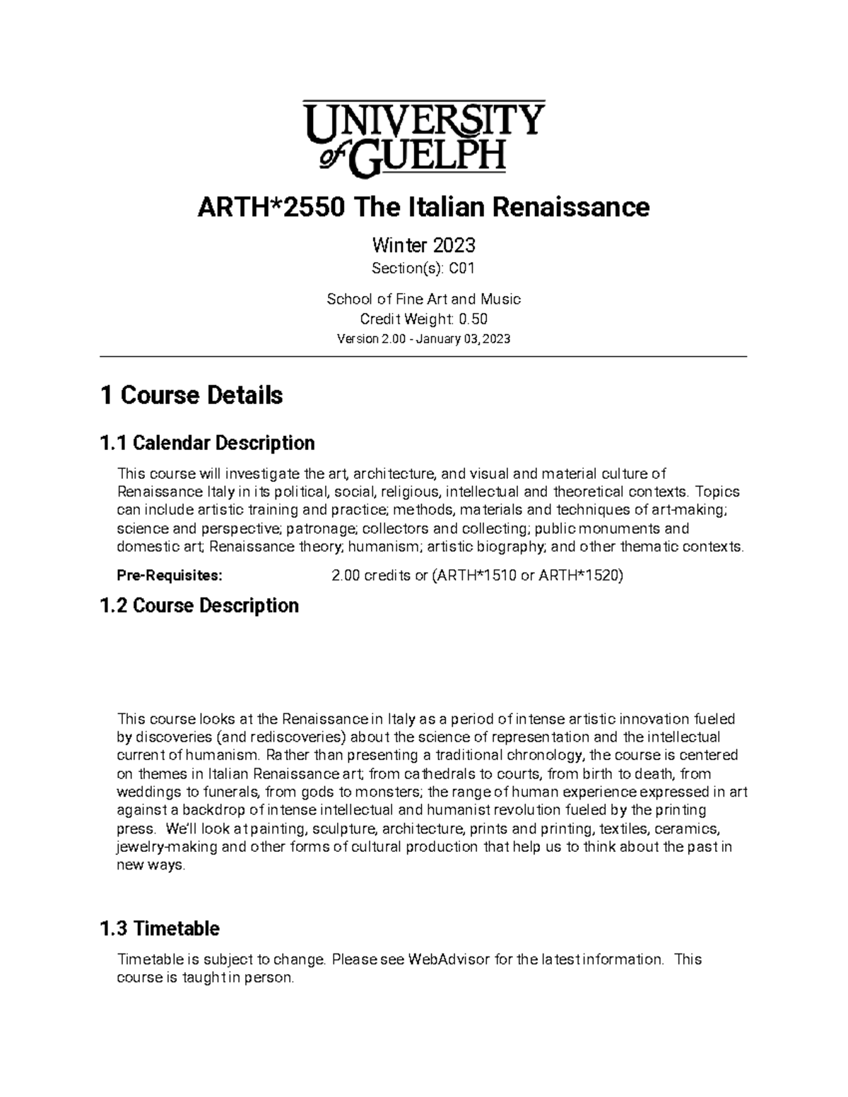 ARTH 2550 C01 W23 8889 - Lecture notes and summary of this art course ...