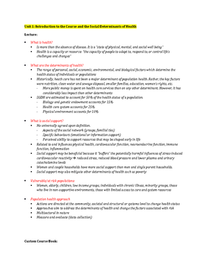 UNIT 4 Notes - Unit 4 - Social Determinants of Health Unit 1 Chapter 1 ...