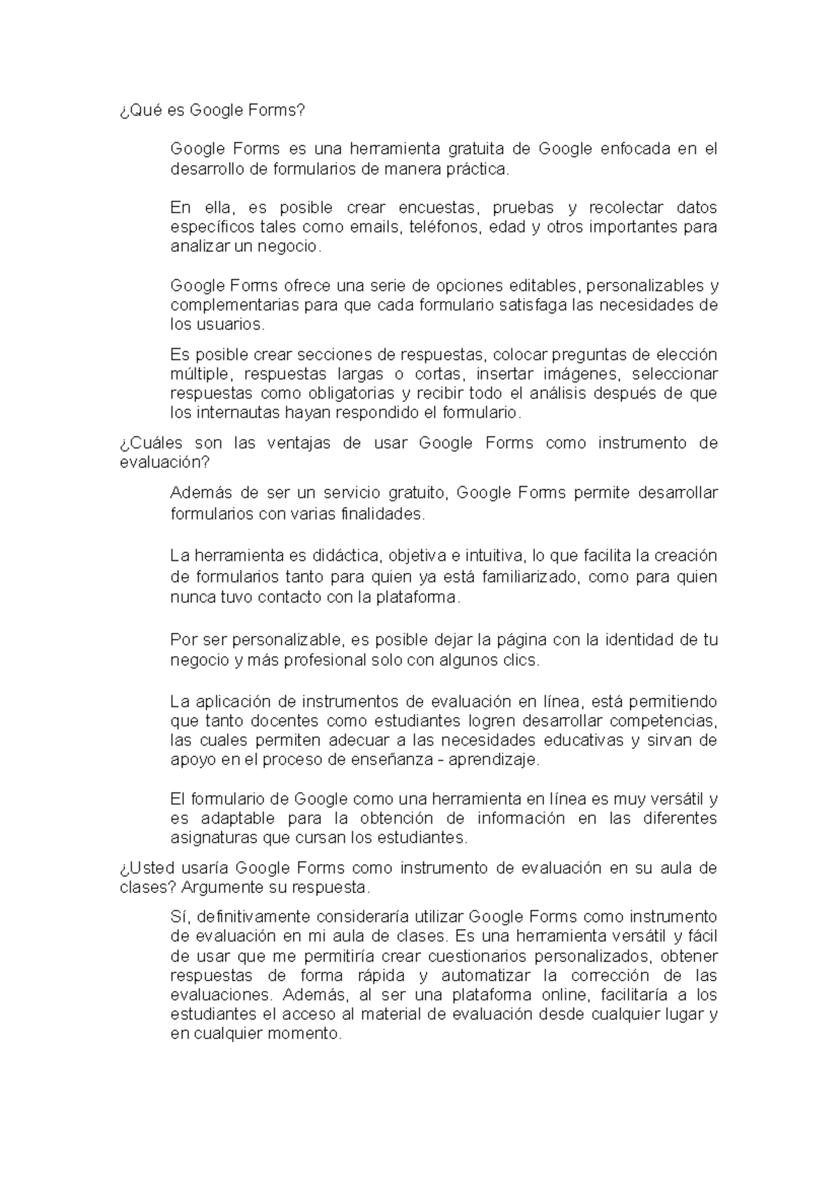 FORO 2 - Google Forms - ¿Qué es Google Forms? Google Forms es una ...