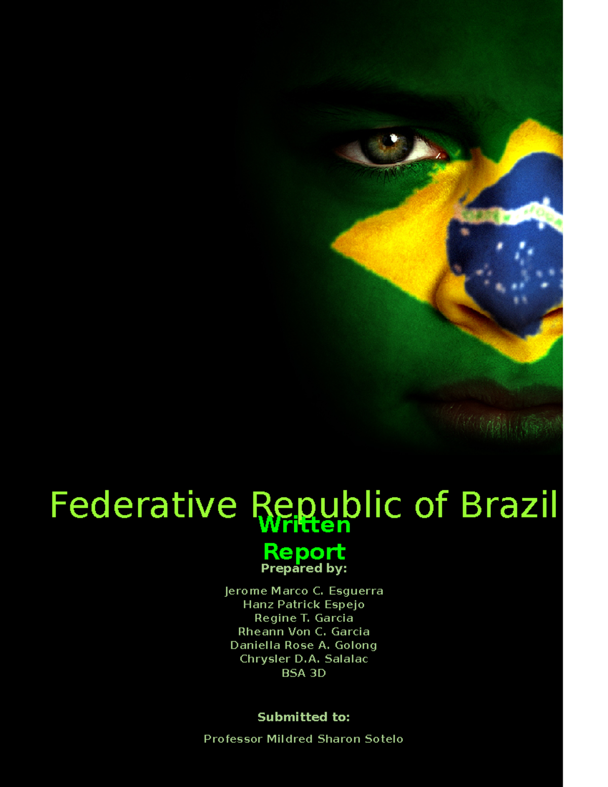 Written Report - Brazil - Federative Republic of Brazil Written Report ...