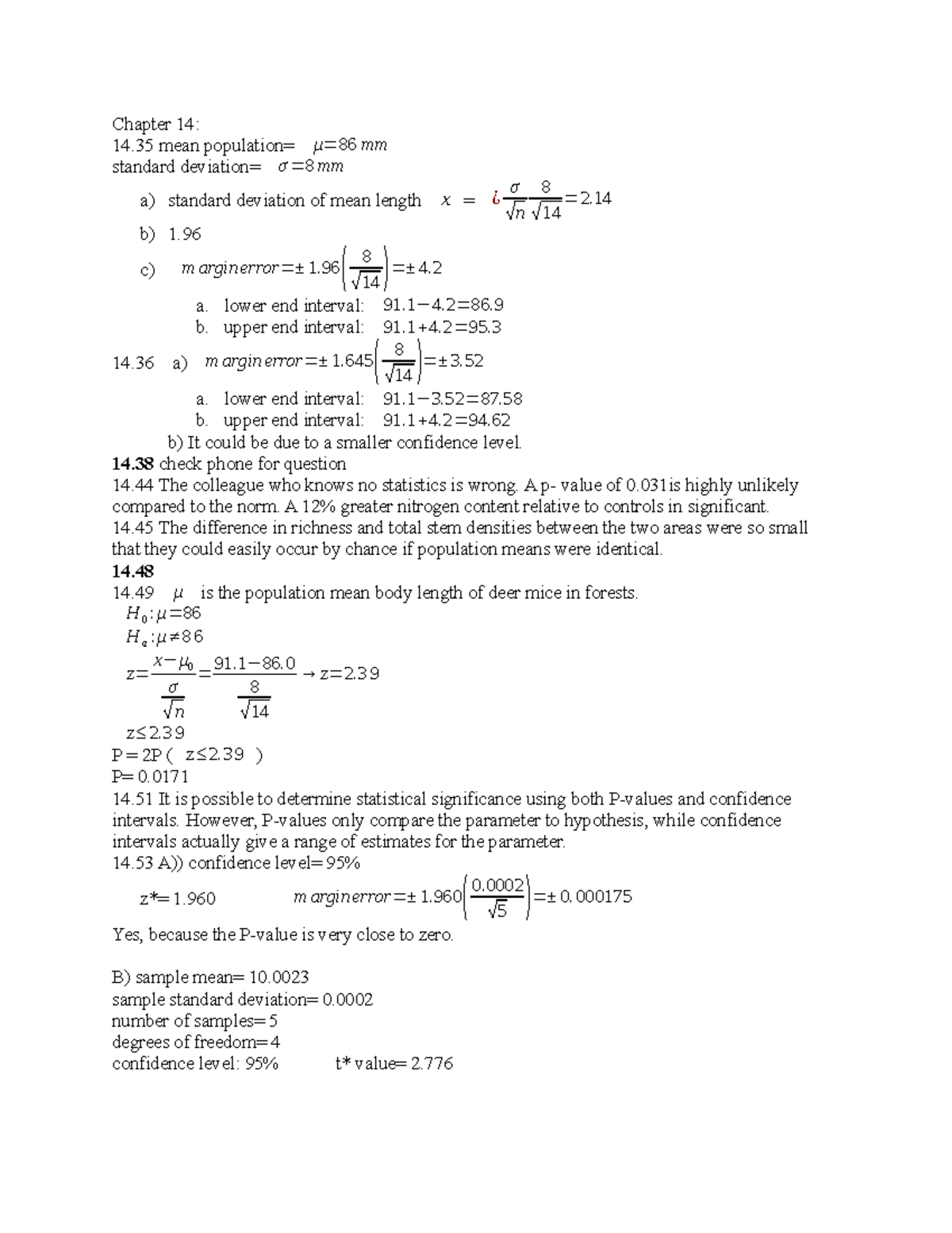 Chapter 14 - Applied Statistics For Biological Sciences Homework ...