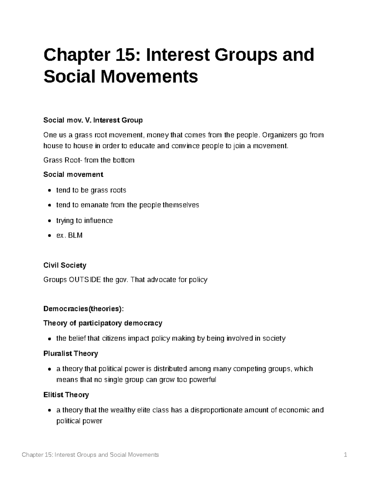 Chapter 15 Interest Groups and Social Movements - Chapter 15: Interest ...