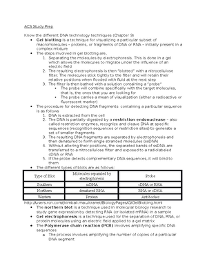 Biochem ACS Study Guide - Biochemistry ACS Study Guide What are ...