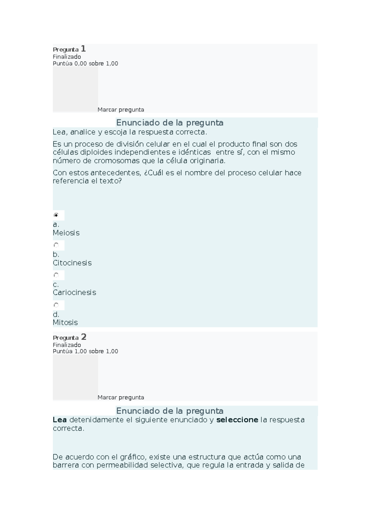 Pregunta - prguntas - Pregunta 1 Finalizado Puntúa 0,00 sobre 1, Marcar ...