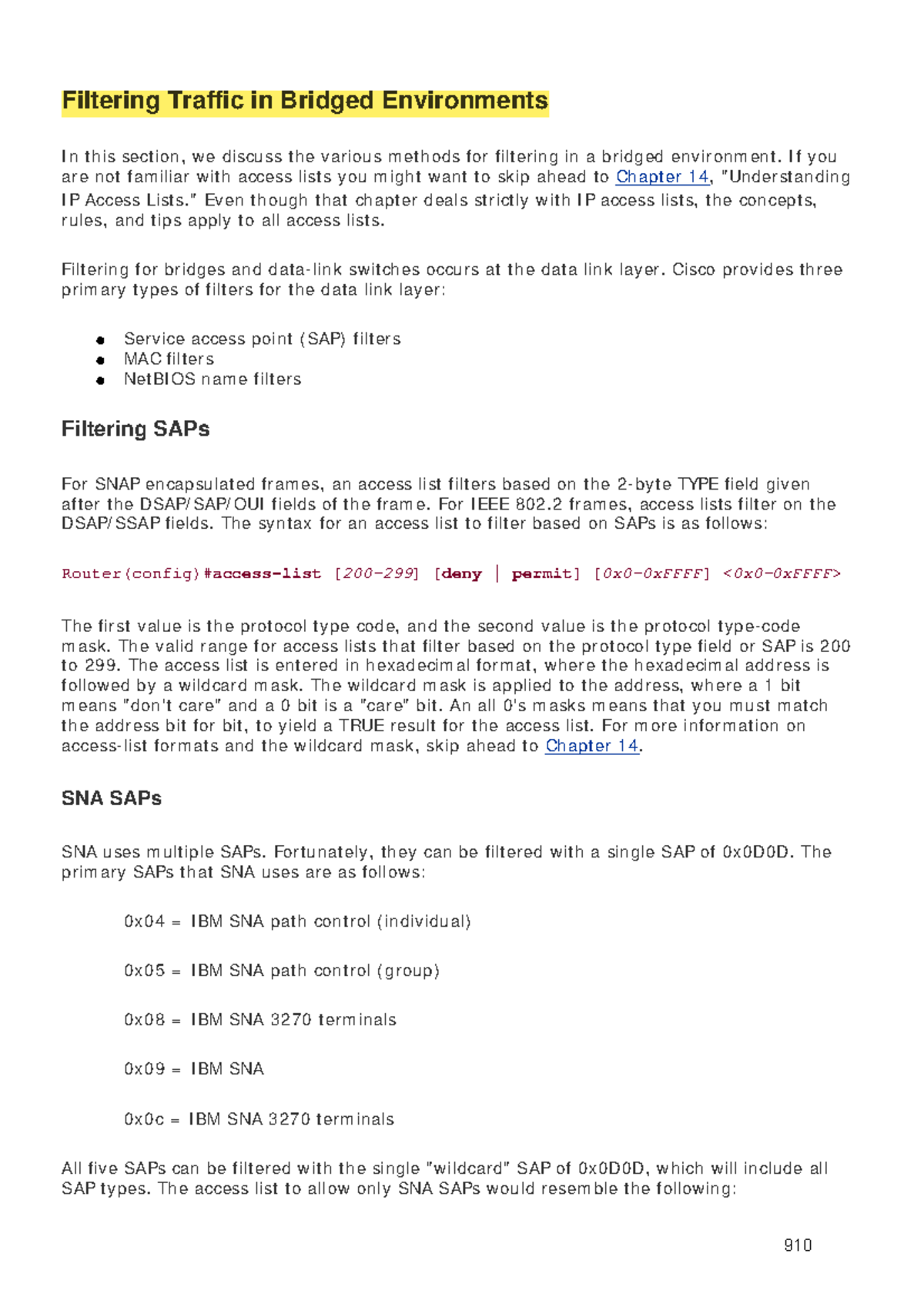 Chapter 13 Configuring Bridging And Data Link Switching Plus Part 5 Filtering Traffic In