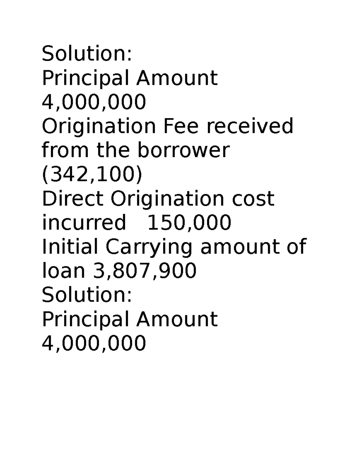 45 - accounting - Solution: Principal Amount 4,000, Origination Fee ...