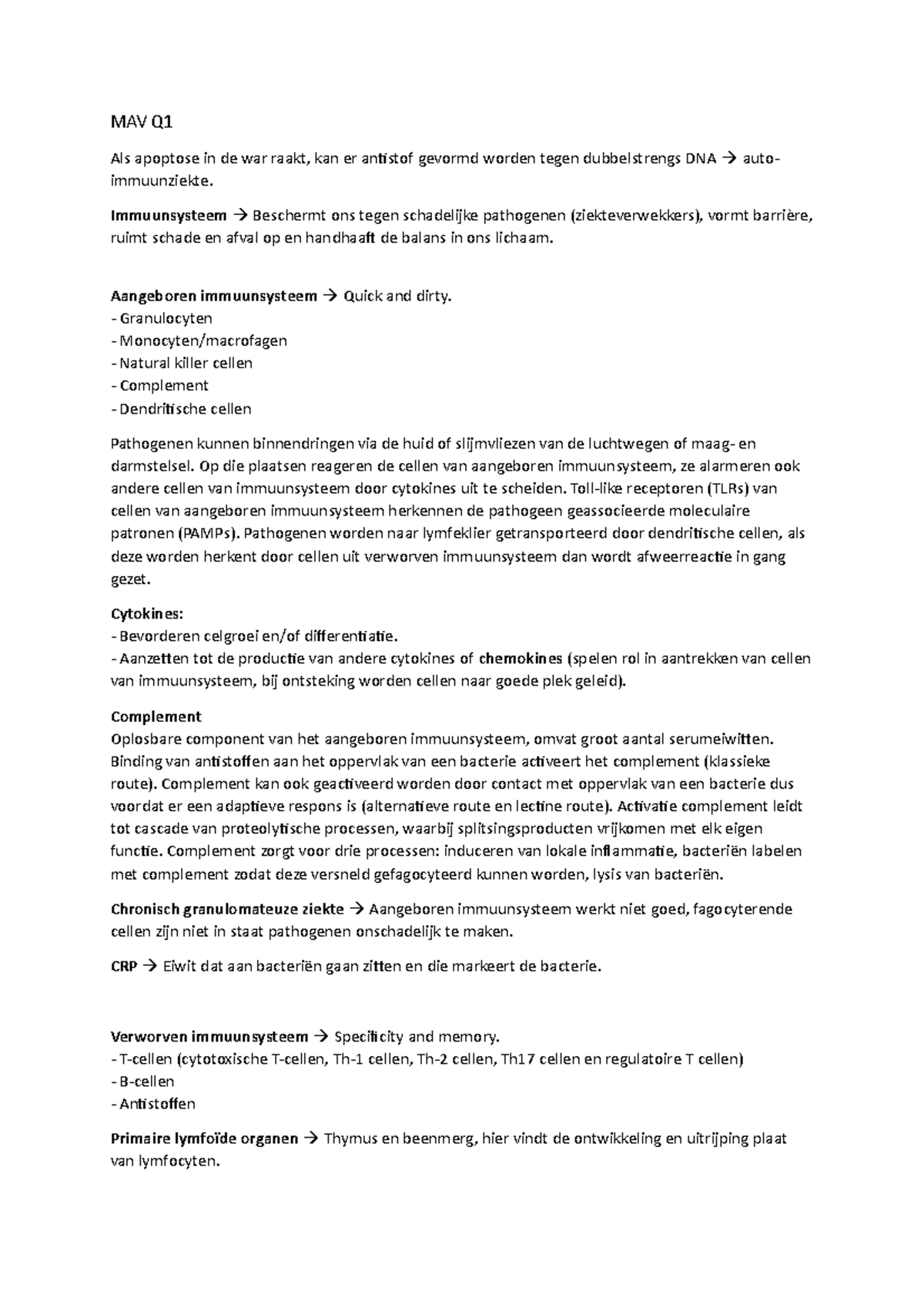 MAV Q1 - MGZ Q1 samenvatting - MAV Q Als apoptose in de war raakt, kan ...