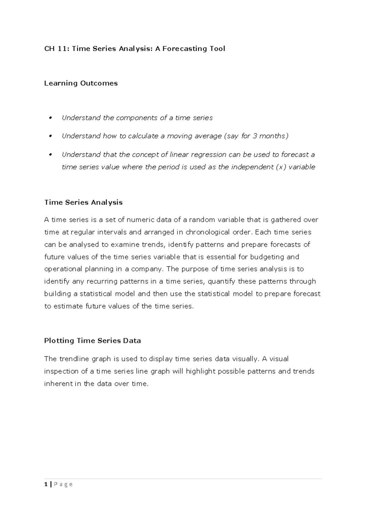 Unit 11 Time Series Analysis - CH 11: Time Series Analysis: A ...