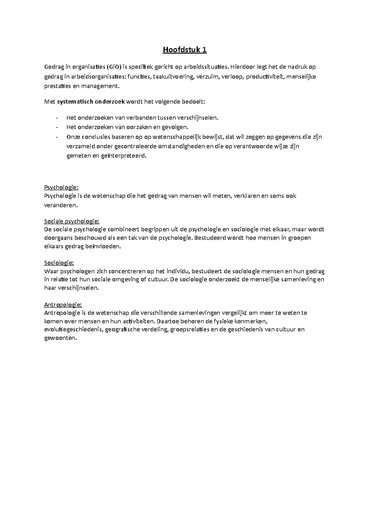 Samenvatting Gedrag In Organisaties Hoofdstuk 1 En 1 5 Hoofdstuk 1