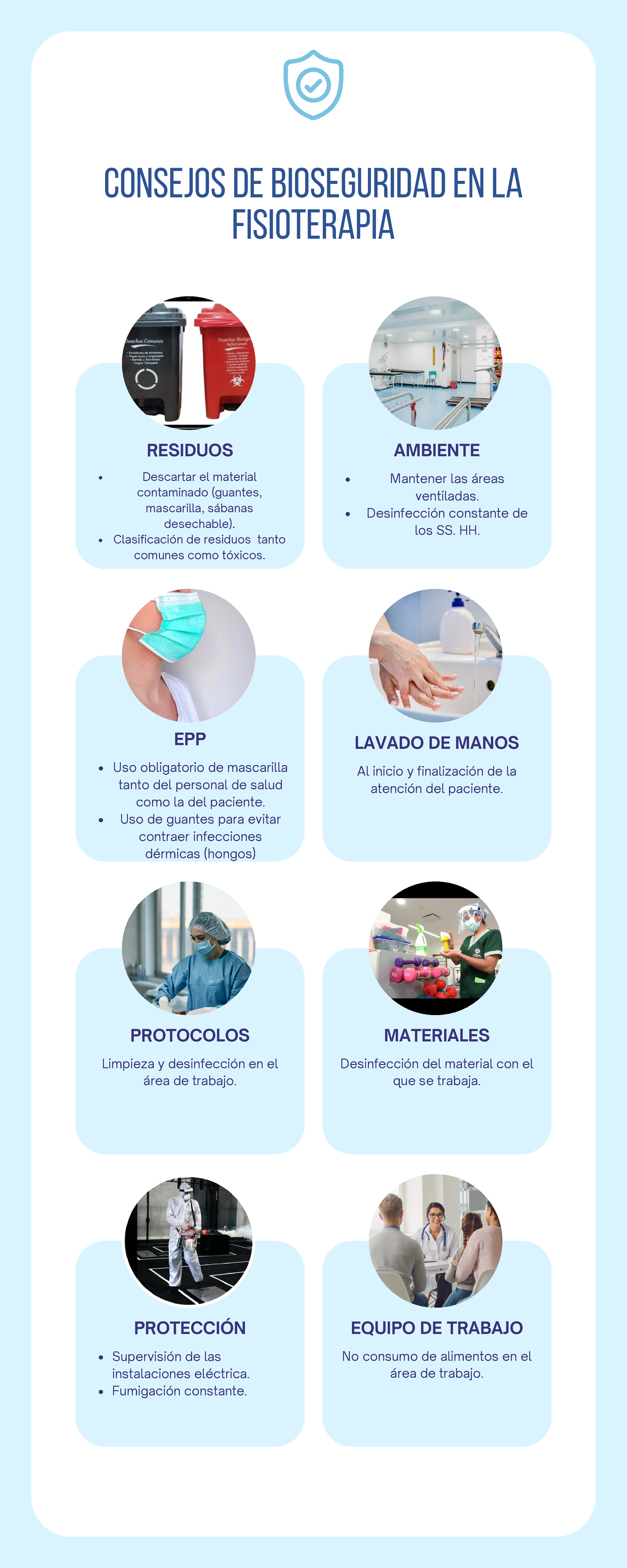 Infografía Bioseguridad en la fisioterapia - Uso obligatorio de ...