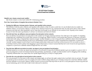 IDS-105 Module 1 Journal - My most dominant social identities are my ...