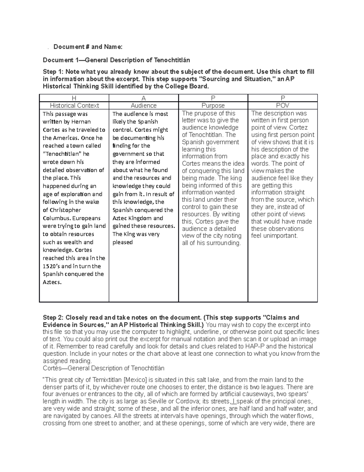 1.02 APUSH - Document # and Name: Document 1—General Description of ...