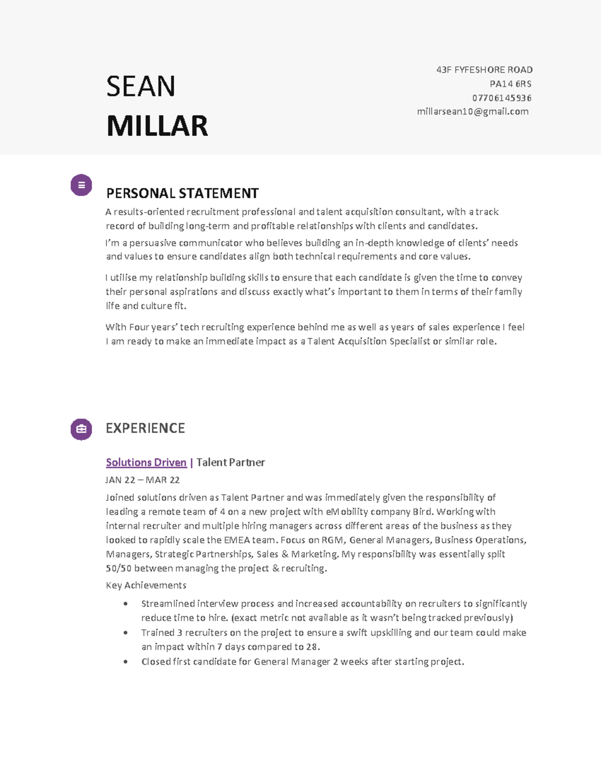 SM+Resume - full notes - A results-oriented recruitment professional ...