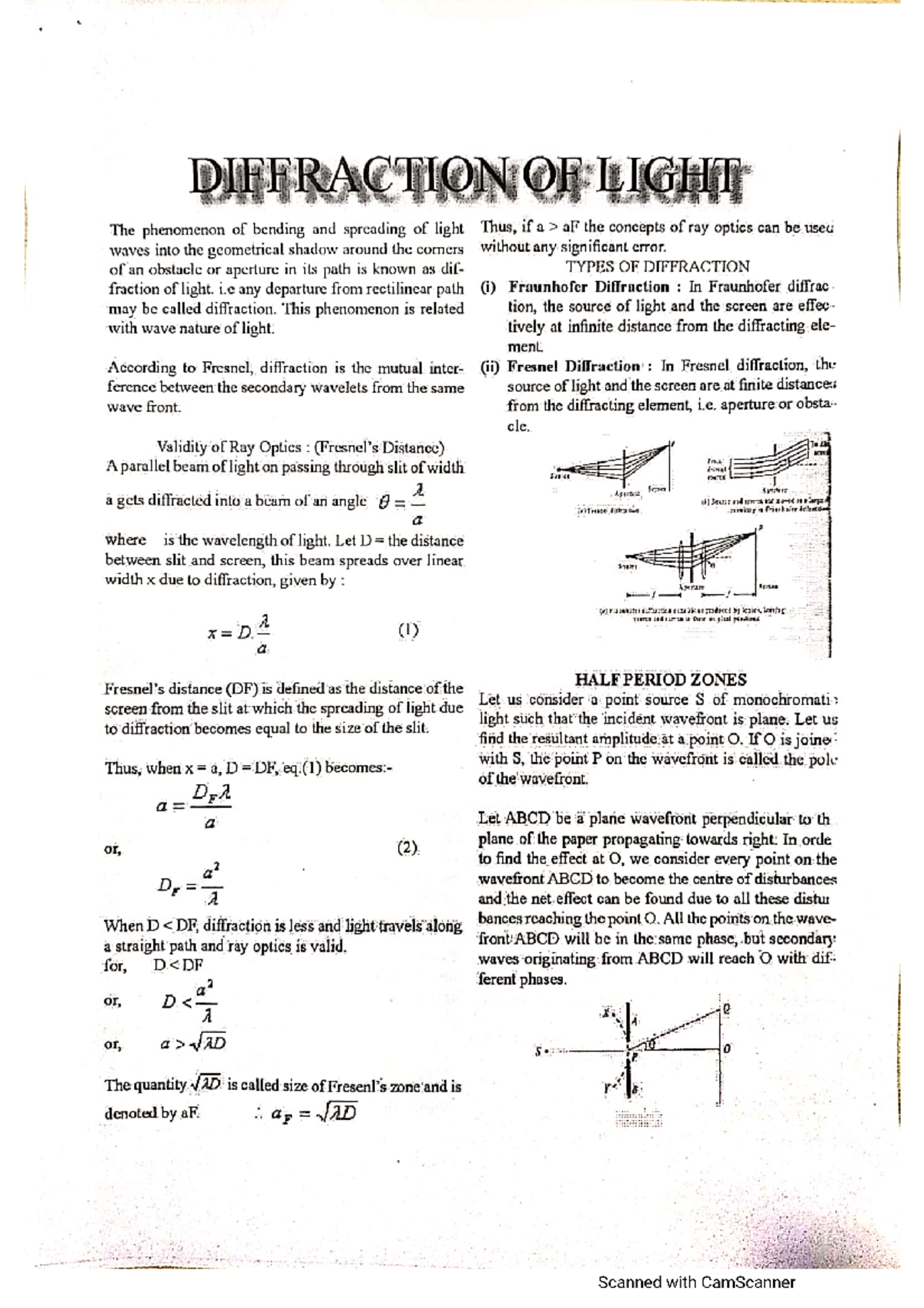 Diffraction part 2 - Physics-II - Studocu