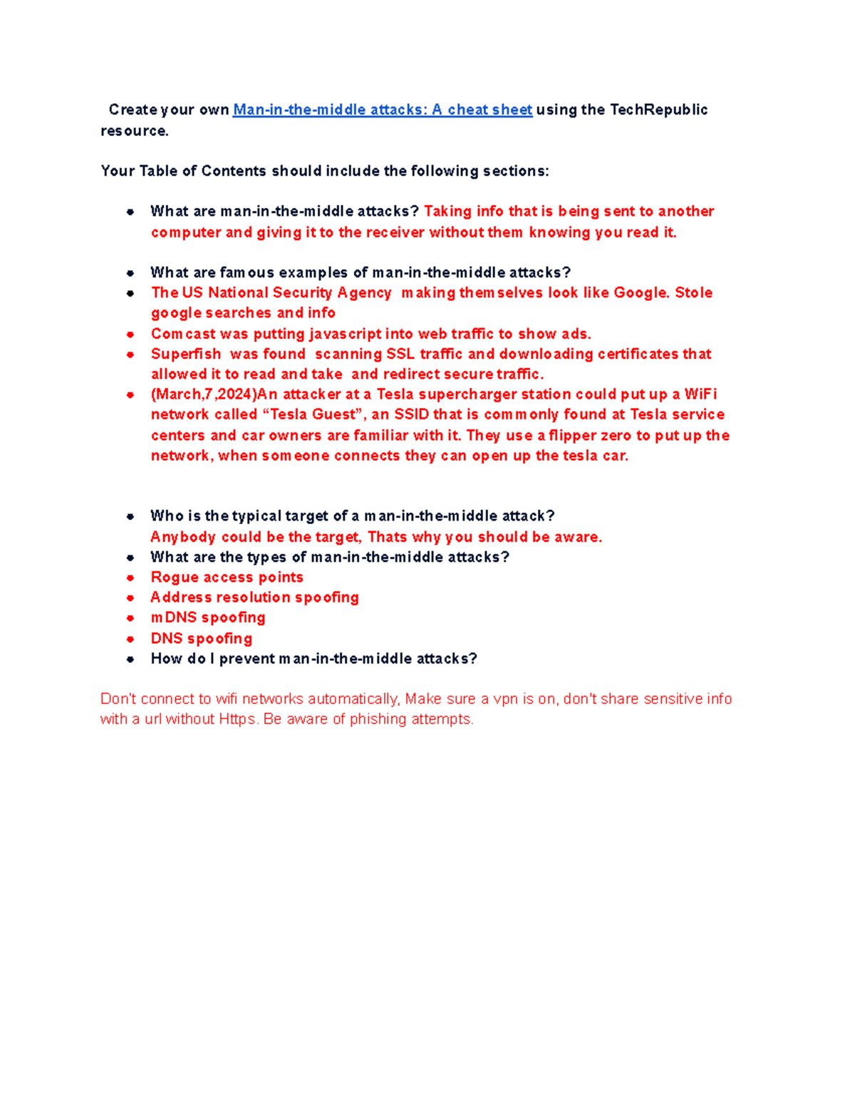 Copy of MITM Attacks Cheat Sheet - Create your own Man-in-the-middle attacks: A cheat sheet ...
