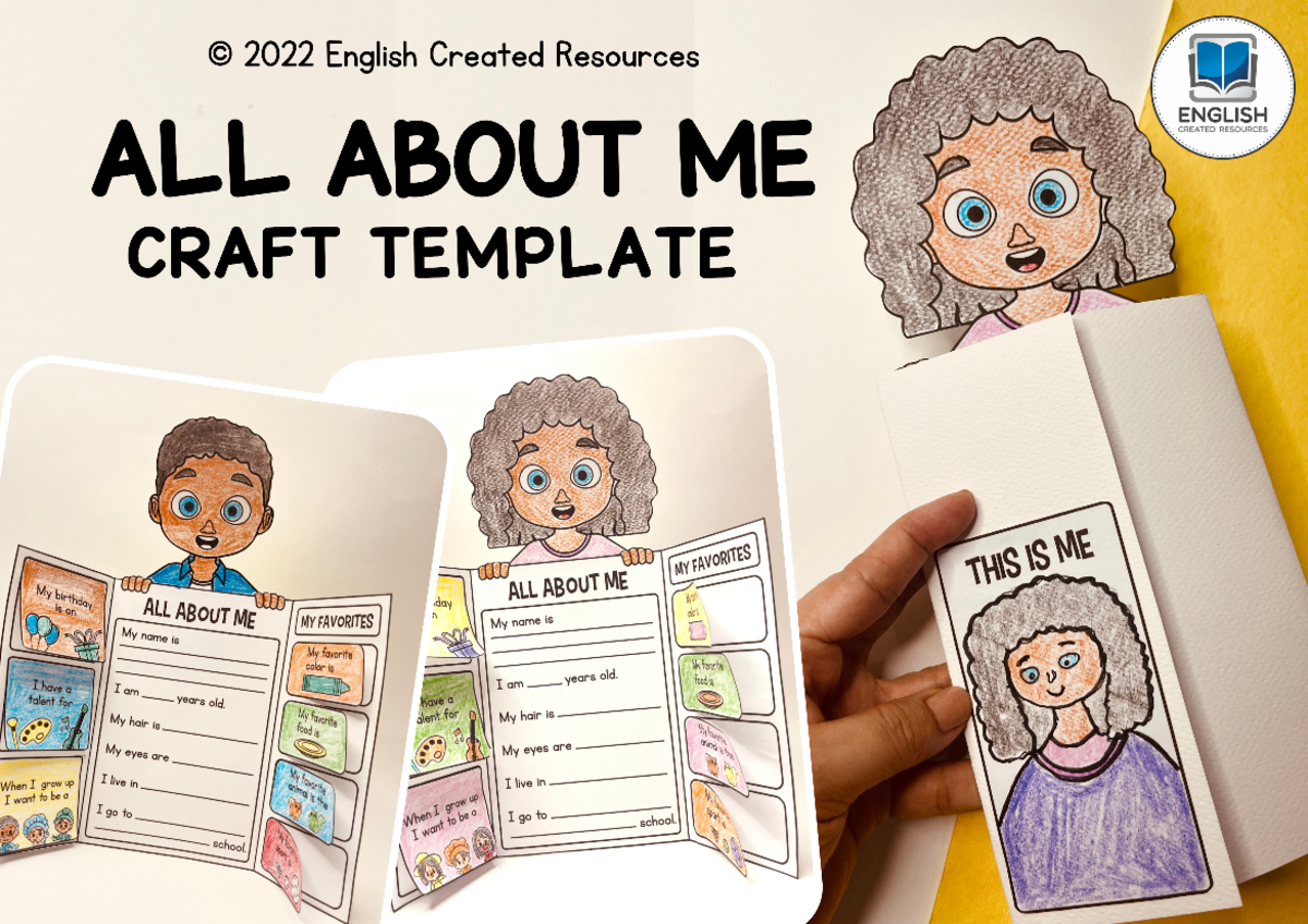 Copia de All About Me Craft Template Copyright 2022 English Created ...