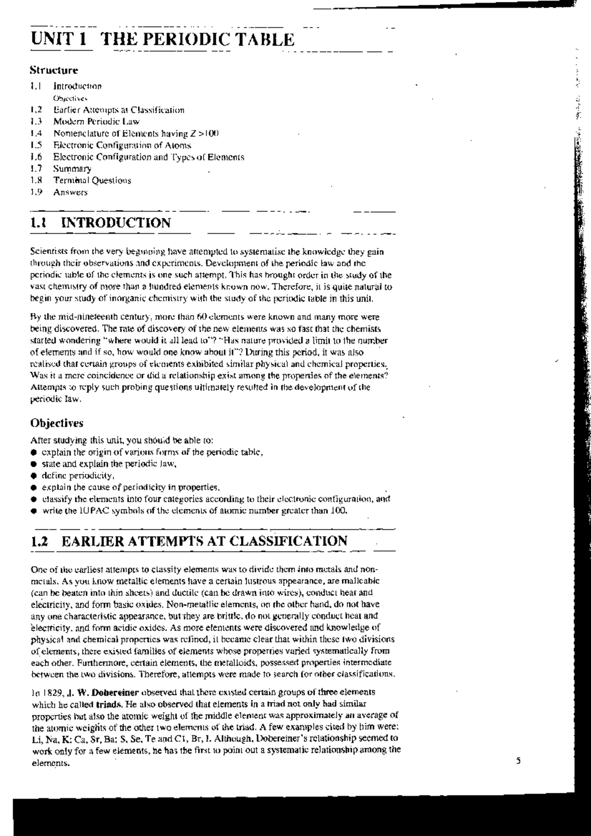 Unit-1 - Inorganic chemistry note - UNIT 1 THE PERIODIC TABLE Structure ...
