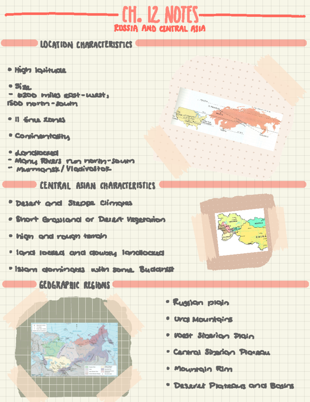Geography Ch. 12 Notes - CH . Knotts RUSSIA AND CENTRAL ASIA LOCATION ...