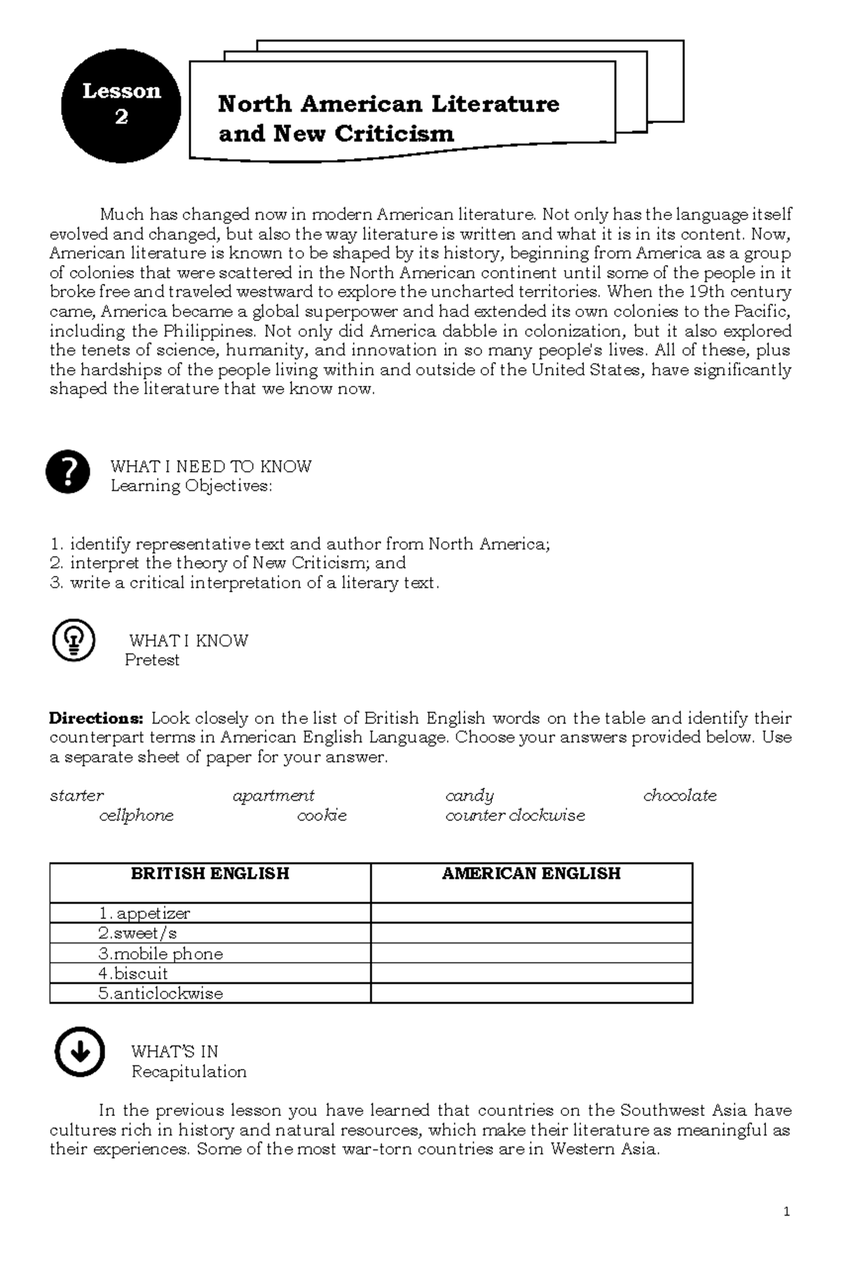 SHS LIT Q2 Module 2 WK2 - study material - Much has changed now in ...
