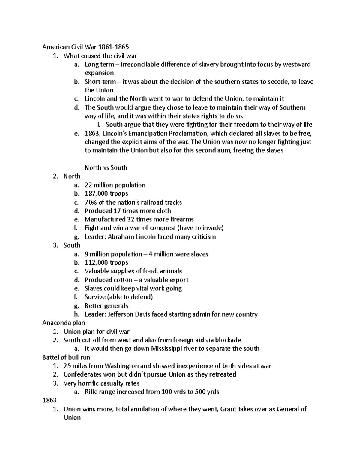 American Civil War 1861 - American Civil War 1861- 1. What caused the ...