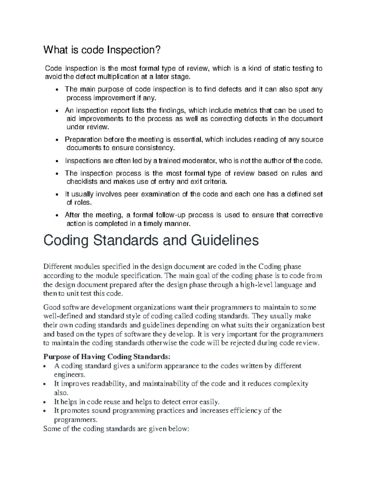 Code inspection - What is code Inspection? Code Inspection is the most ...