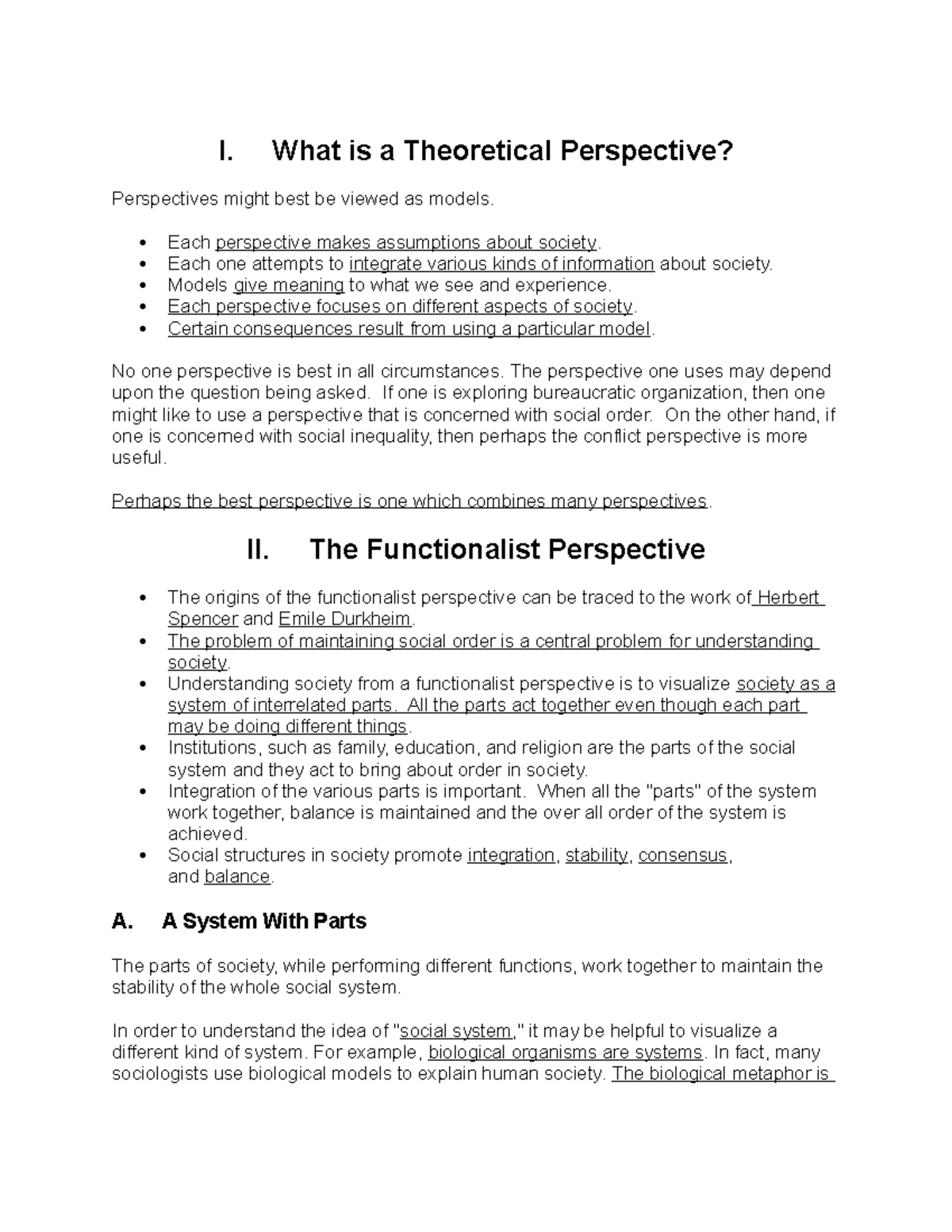 Intro to sociology 2 - Lecture notes 3-8 - I. What is a Theoretical ...